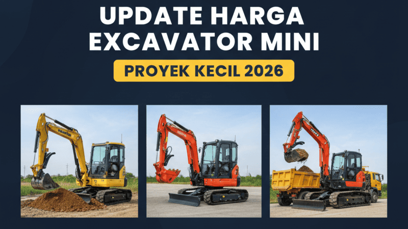 Harga Excavator Mini Tahun 2026 untuk Proyek Kecil dari Berbagai Merek